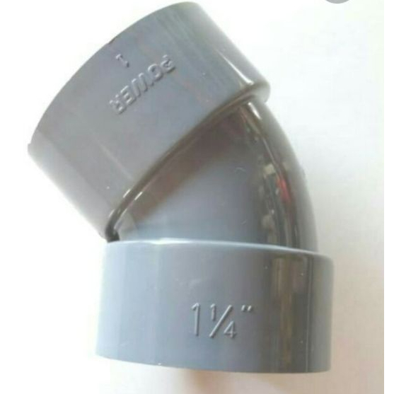 Jual ELBOW D 45° DERAJAT 1 1/4" INCH POWER KNEE KNIE SIKU KENI POLOS FITTING PIPA PVC BELOKAN ...