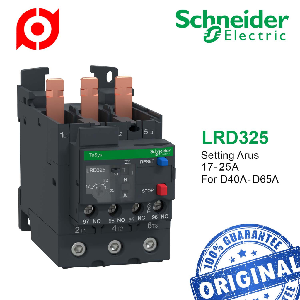 Jual Thermal Overload Relay LRD325 17-25A Termal Kontaktor Schneider ...