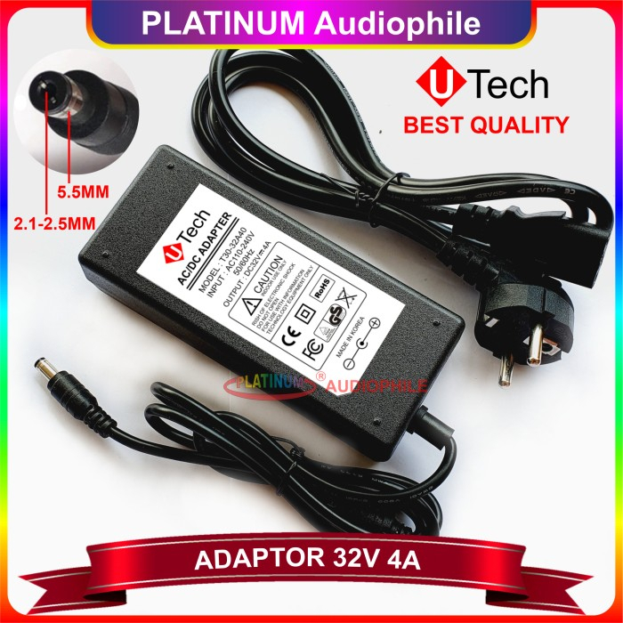 Jual ADAPTOR 32V 4A AC DC Adapter Power Supply Lampu Led Strip CCTV DVR ...