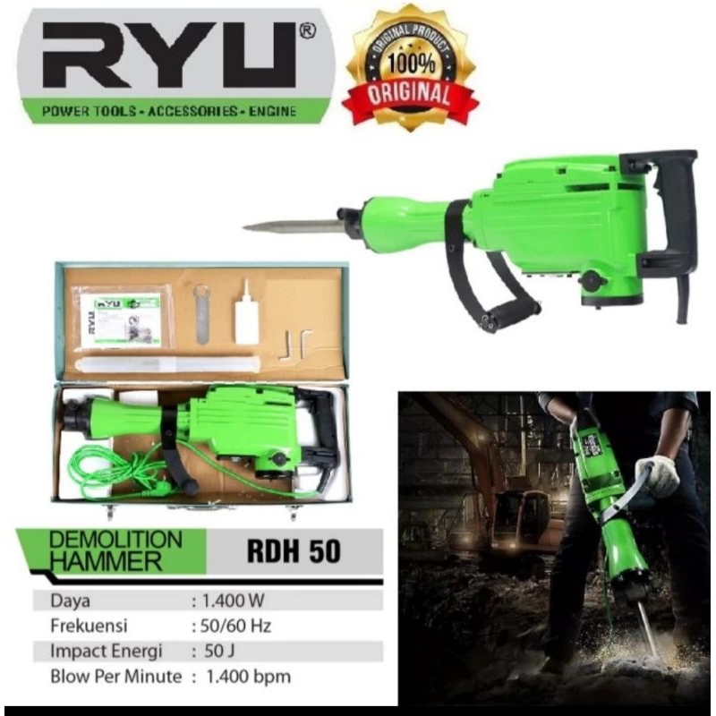 Jual Demolition Hammer RDH 50/Jack Hammer /Mesin Bor Bobok Beton Ryu ...