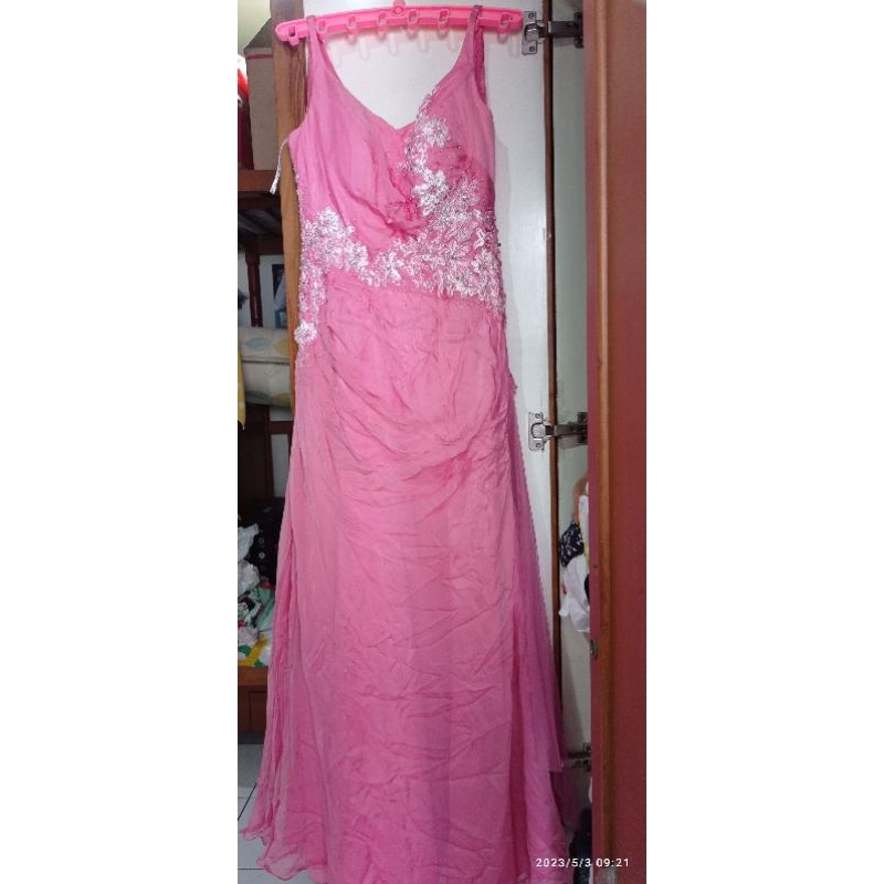 Jual Gaun pesta warna pink (Preloved) | Shopee Indonesia
