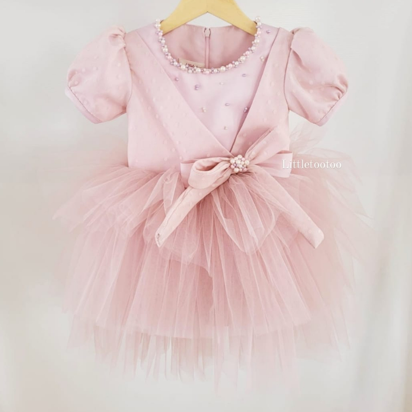 Jual LITTLE TOOTOO KIDS - Meaghan kids dress rosegold / dress anak ...
