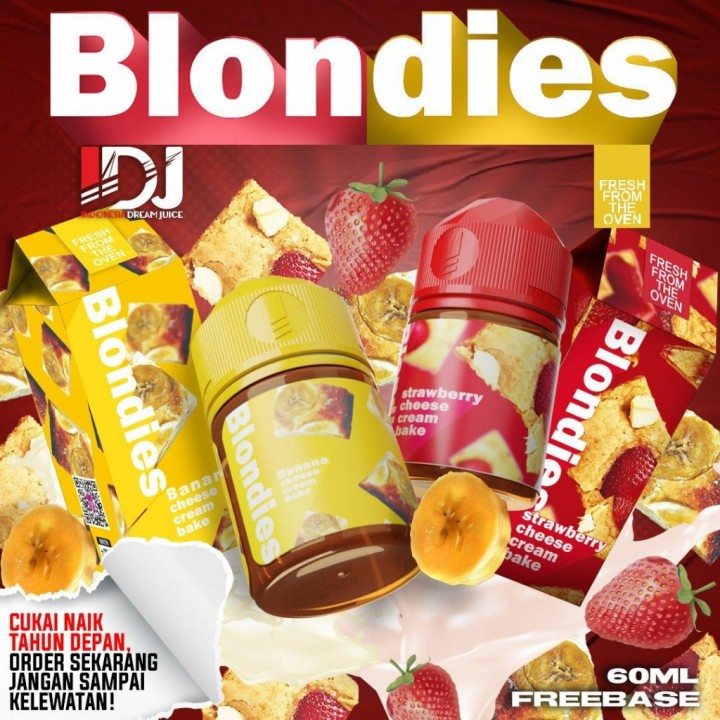 Jual LIQUID BLONDIES 60ML 3MG 6MG FREEBASE SERIES V1 STRAWBERRY - V2 ...