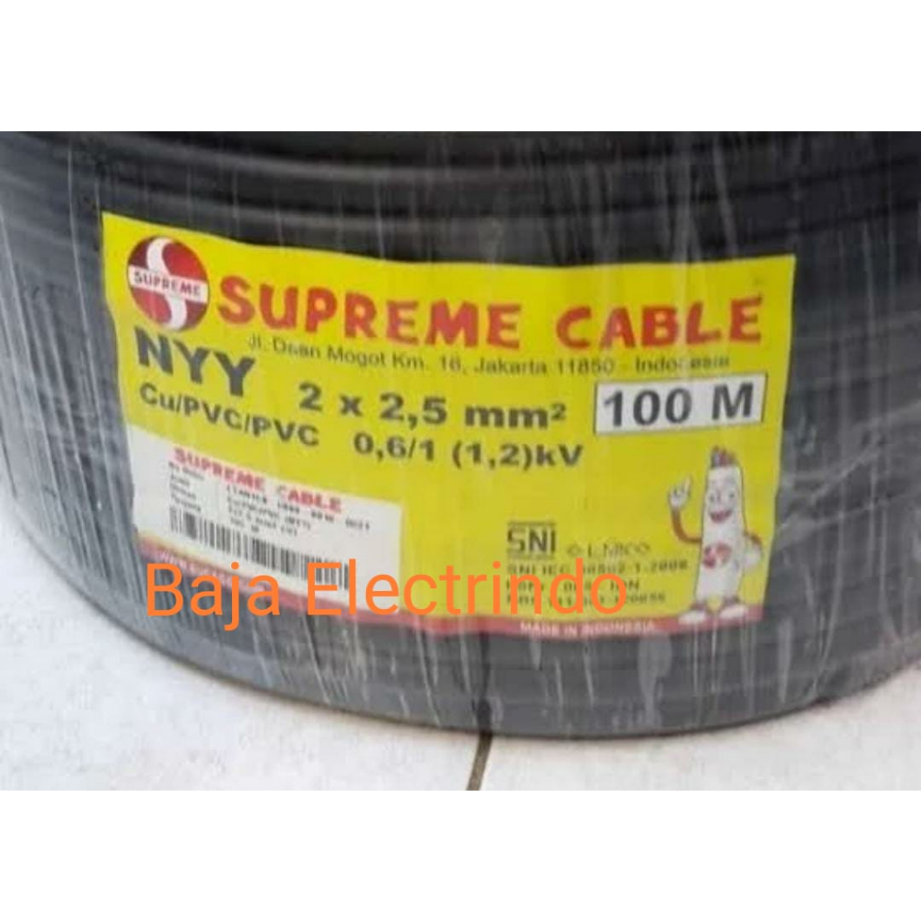 Jual KABEL LISTRIK NYY 2X2,5MM SUPREME ROLL 100meter Kabel TUNGGAL ISI 2 NYY 2X2,5 MM | Shopee ...