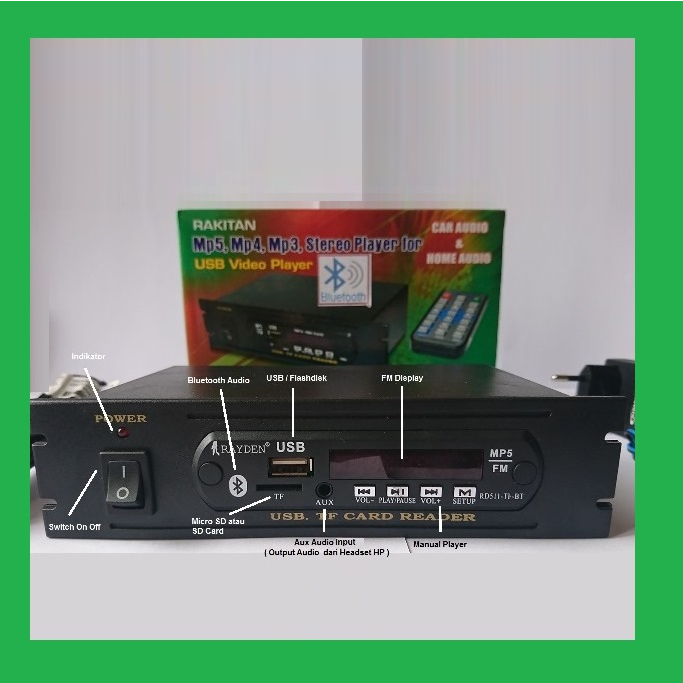 Jual Bluetooth Digital Video Player MP3 MP4 MP5 FM TF USB Movie Player ...