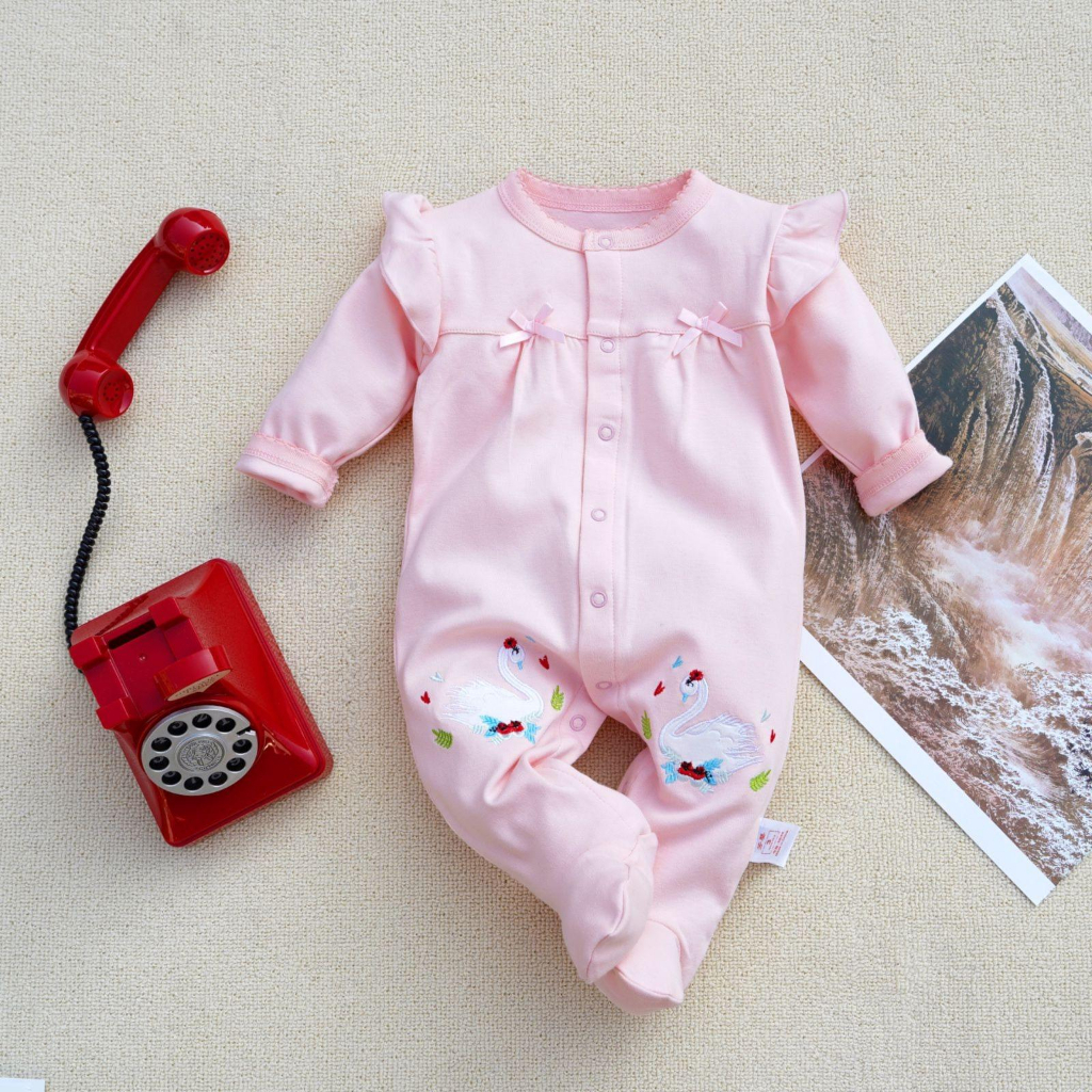 Jual Jumper bayi perempuan motif ANGSA PINK 0-12 bulan ba-327 / jumper ...