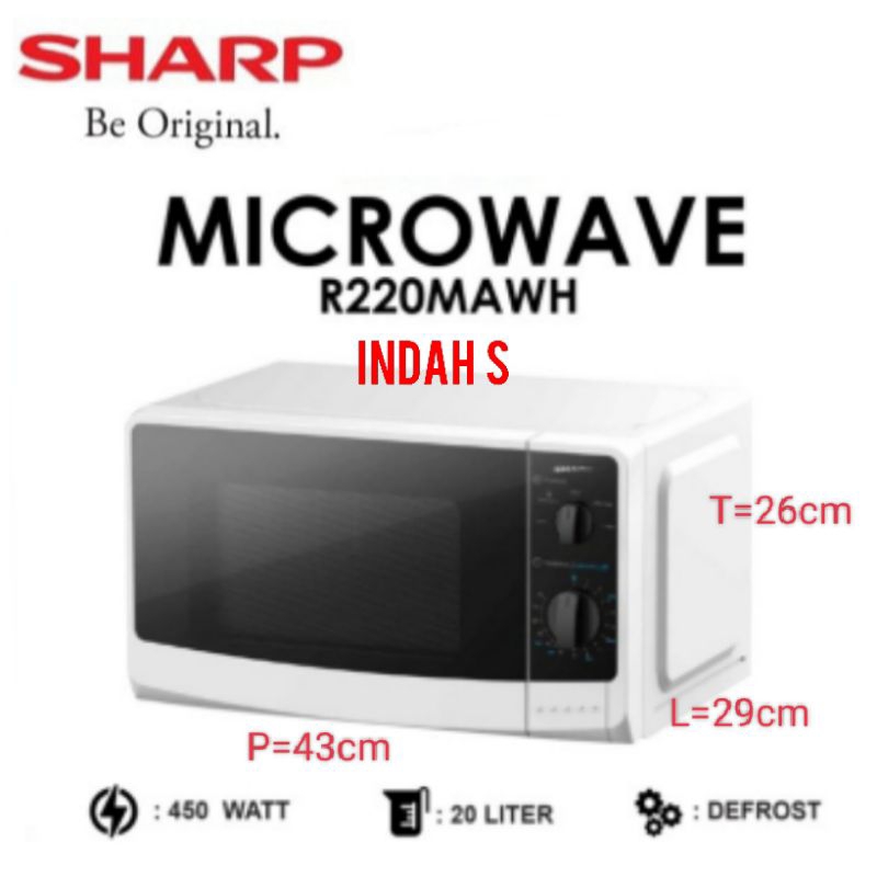 Jual Microwave SHARP R -220 MAWH 20Liter Low Watt | Shopee Indonesia