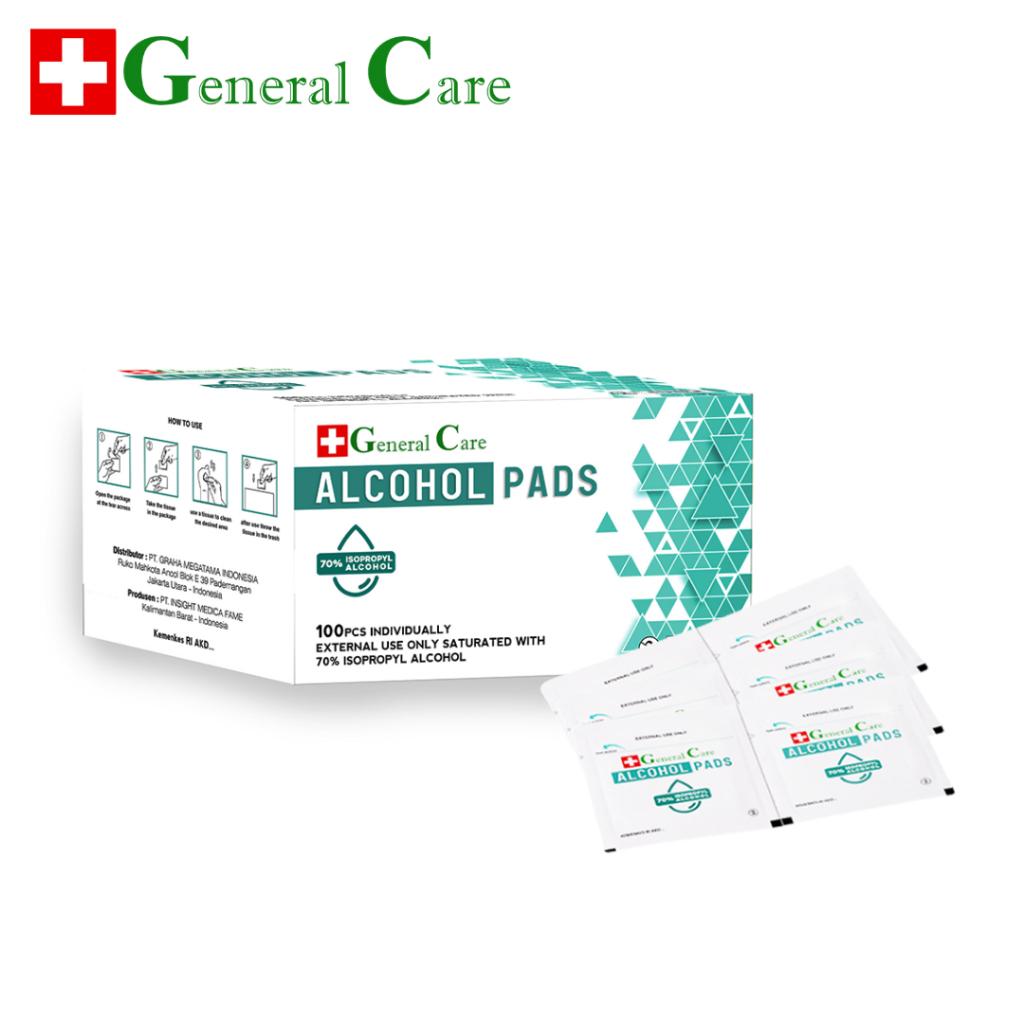 Jual NEW!! General Care - Alcohol Swabs 2 ply 100 lembar/Alcohol pad ...