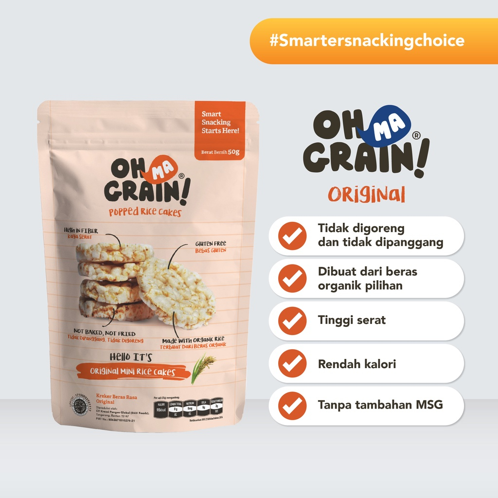 Jual Oh Ma Grain Rice Crackers - OMG Popped Rice Cracker - Snack Sehat ...