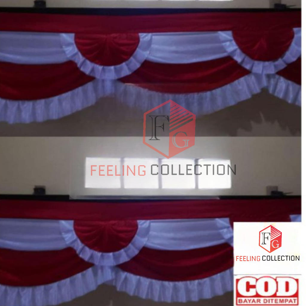 Jual Bendera Background Merah Putih Bunga/Kipas Polos Untuk HUT ...