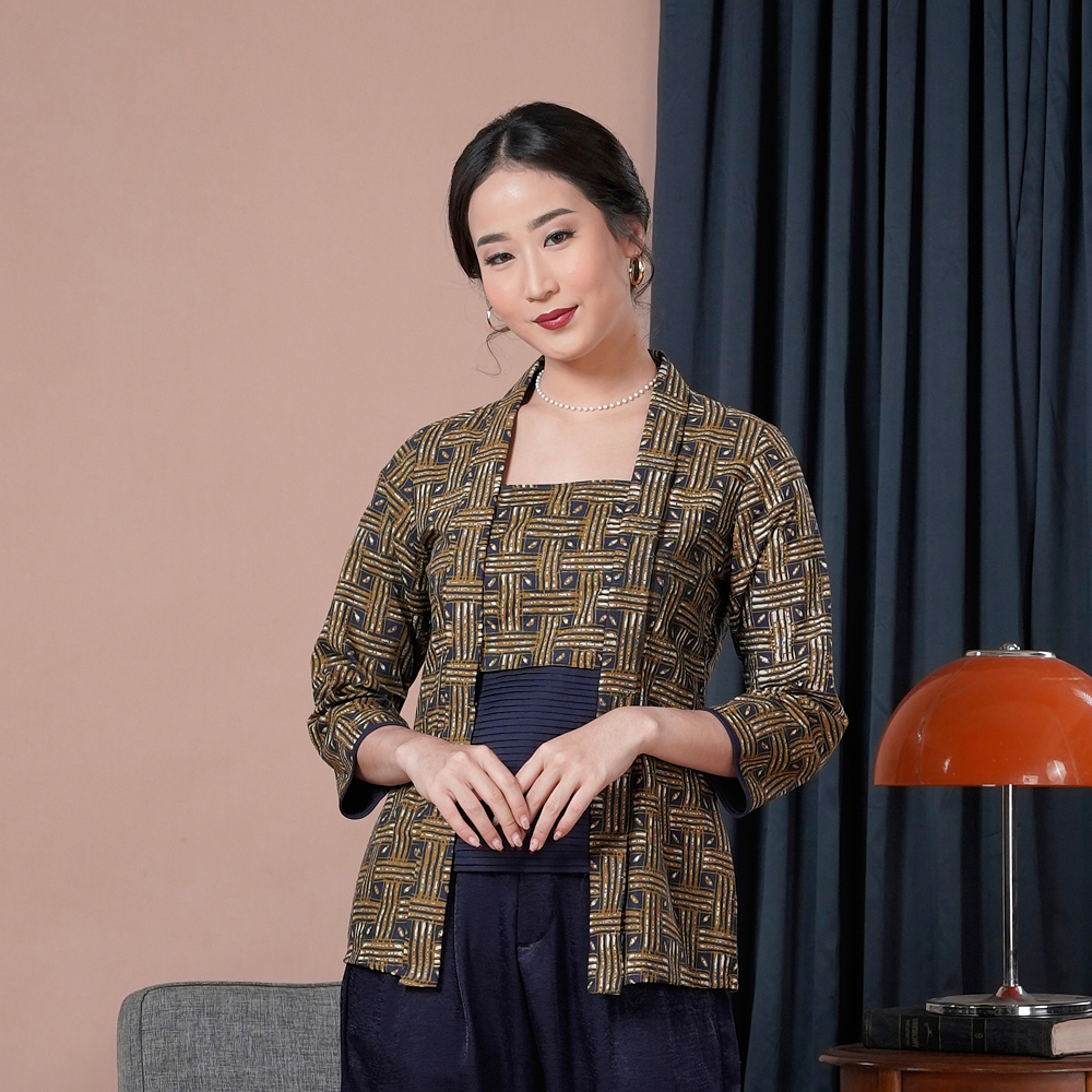 Jual NONA RARA - Kebaya Simbok Indigo T2189, Baju kebaya batik wisuda ...