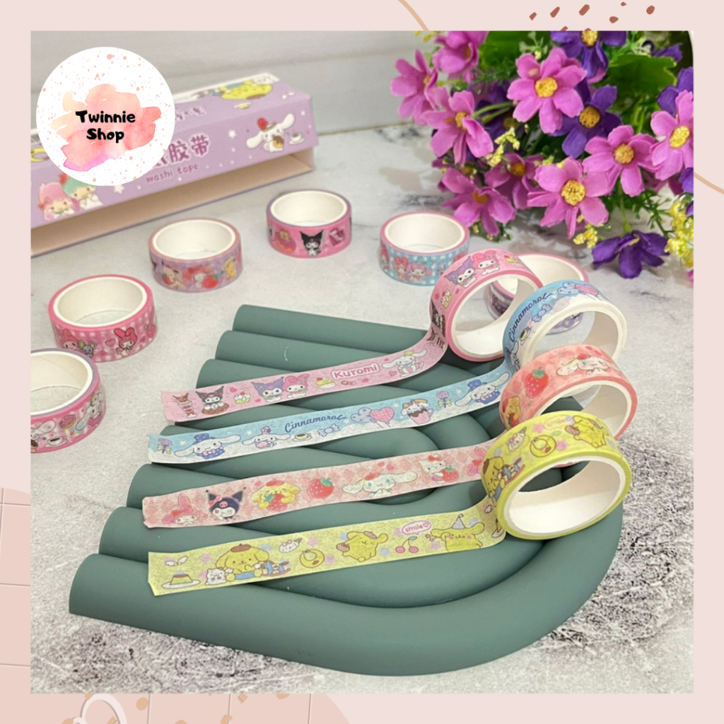 Jual Washi Tape 10 Roll Kuromi Sanrio 10 Gulungan Lucu Label Lem Stiker ...