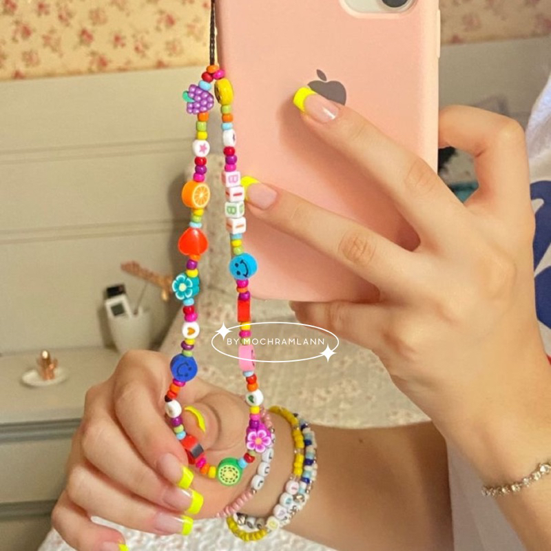 Jual Colourful Phone Strap REQUEST NAMA / Phone Strap / Gantungan Case ...