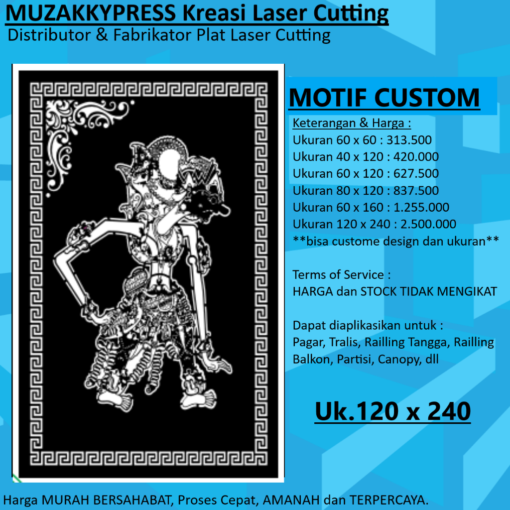 Jual LASER CUTTING MOTIF CUSTOM WAYANG (Plat Besi 2mm) | Shopee Indonesia