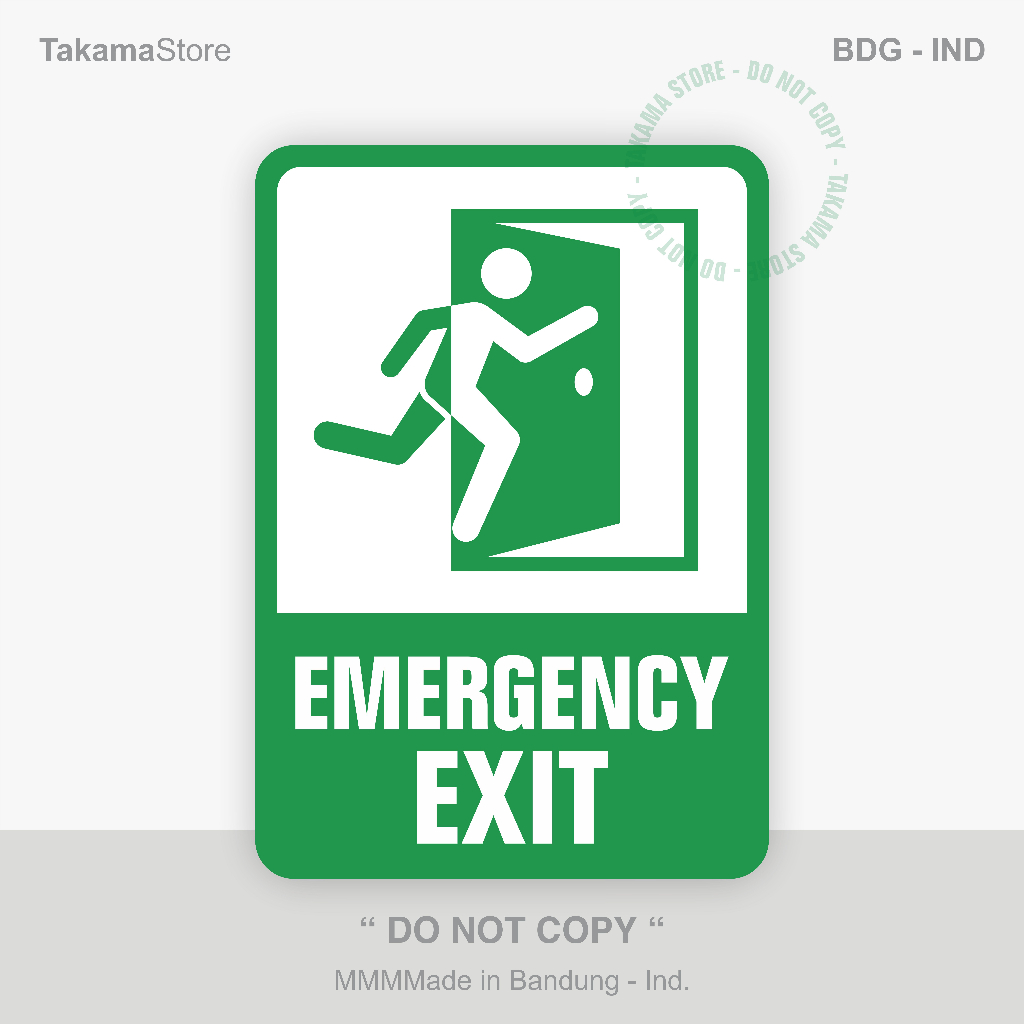 Jual Emergency exit sign - safety sign - Size 35cm x 50cm - Alumunium ...