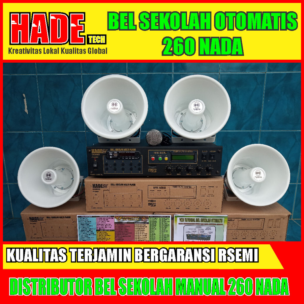 Jual BEL SEKOLAH OTOMATIS DAN MANUAL 4 HORN LENGKAP | Shopee Indonesia