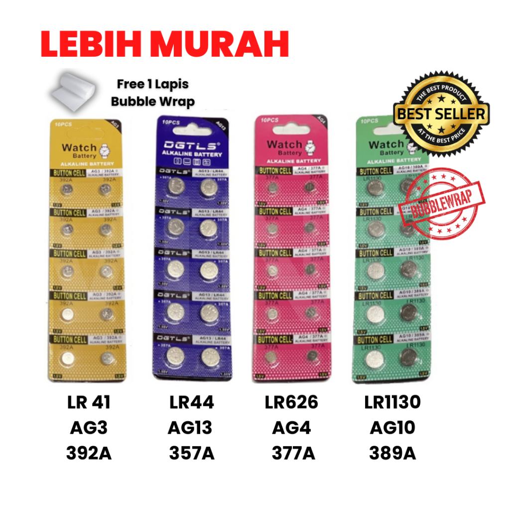 Jual SATUAN | Baterai Kancing Lembaran LR1130 / LR44 / LR41 - SATUAN isi 1 Pcs - 1.55V - Battery ...