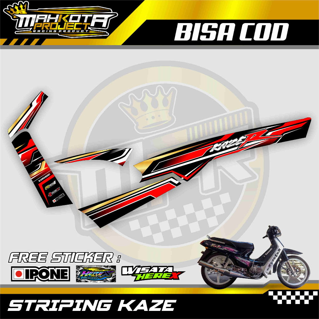 Jual STRIPING VARIASI MOTOR KAWASAKI KAZE R / STICKER LIST VARIASI ...