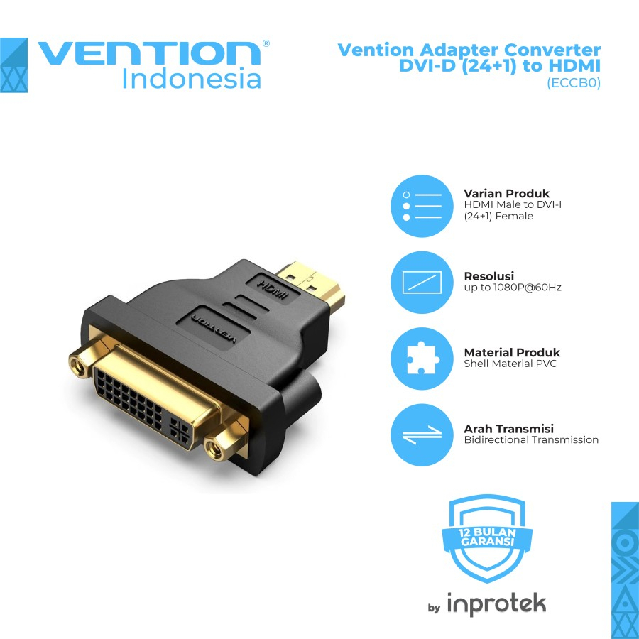 Jual Adapter Converter Vention Dvi D 24 1 To Hdmi Bi Directional
