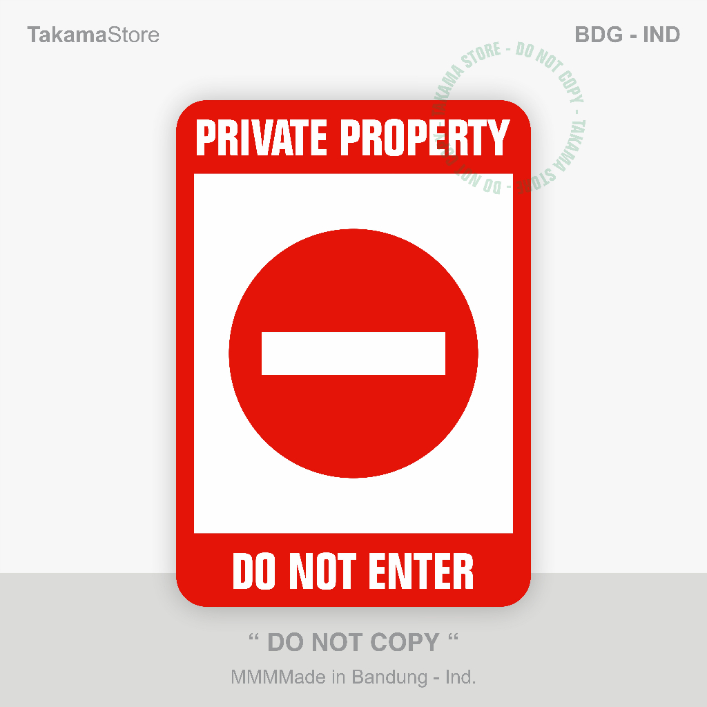 Jual Private property do not enter sign - Size 35cm x 50cm - Alumunium ...
