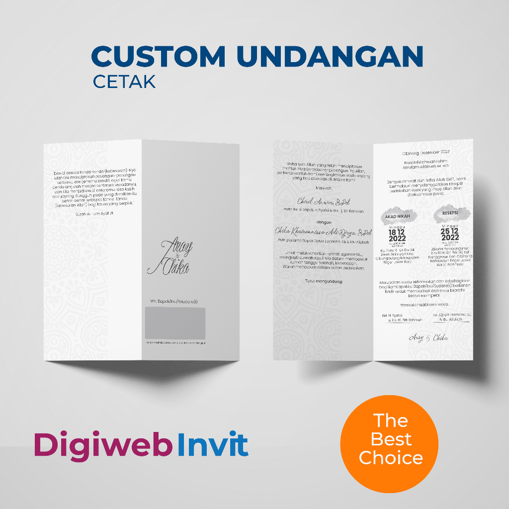 Jual Undangan Cetak Custom DWC001 | Shopee Indonesia