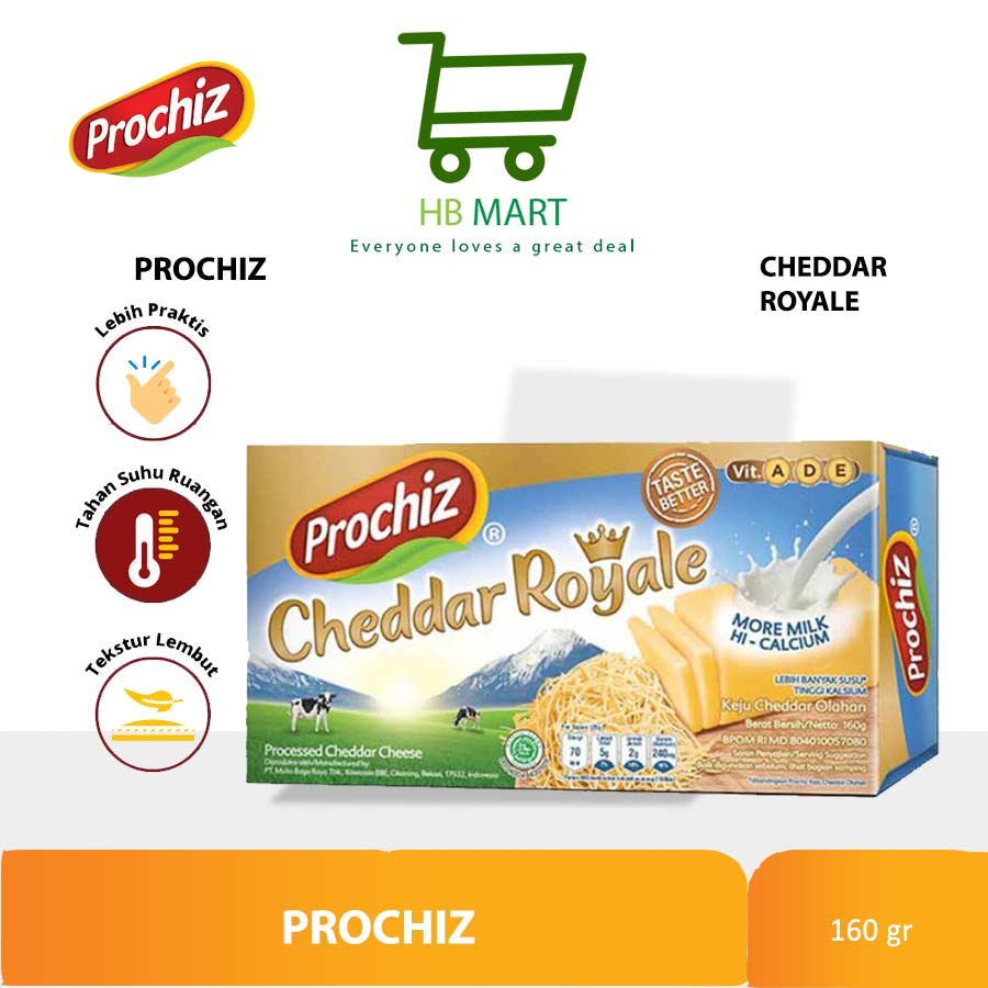 Jual Keju PROCHIZ Cheddar Royale 160 gr/ Prochiz cheddar royale /KEJU ...