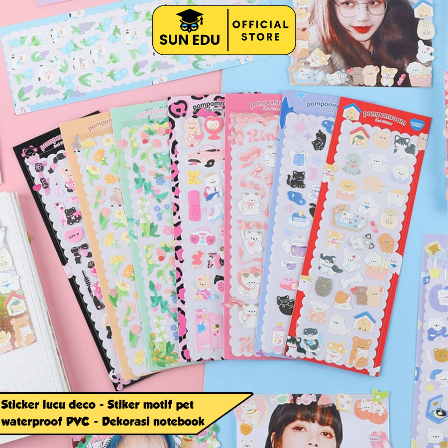 Jual Sticker lucu deco/ stiker motif pet waterproof PVC/ Dekorasi ...
