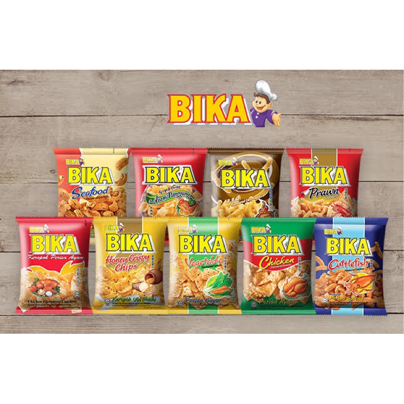 Jual Bika Snack Malaysia Aneka Rasa Cemilan Kerupuk Bika 70gr | Shopee ...