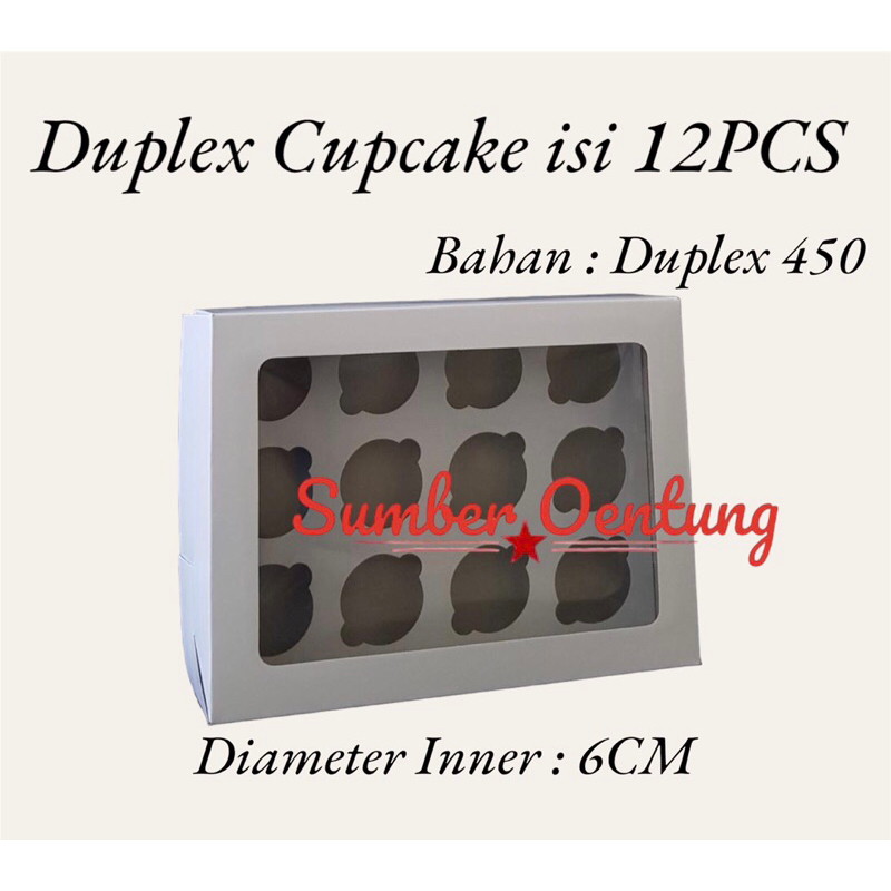 Jual DUS DUPLEX CUPCAKE ISI 12 KARTON BOX KOTAK HAMPERS KUE | Shopee ...