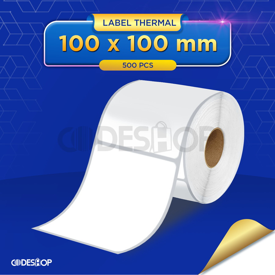 Jual Label Sticker Thermal Barcode 100x100 mm 500 pcs Core 1 inch CETAK RESI !!! | Shopee Indonesia