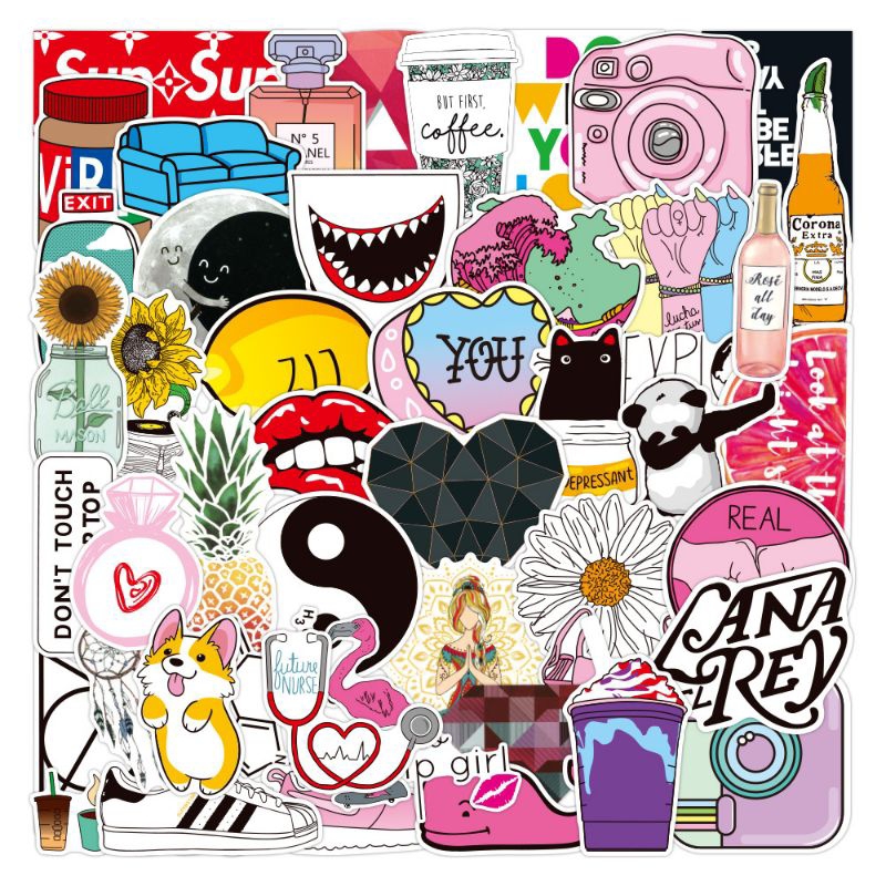 Jual BLANJA.ids sticker vinyl stiker estetik [25/50 lembar] sticker ...