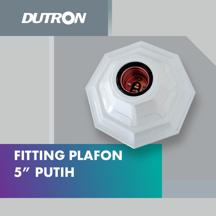 Jual Fitting Lampu Dutron / Fitting Plafon Dutron 5 Inch Putih DV-FPS ...