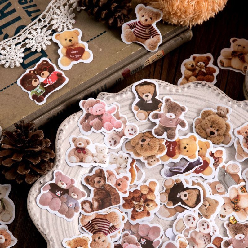 Jual 10 pcs Cute Teddy Bear Sticker Beruang Stiker Lucu | Shopee Indonesia