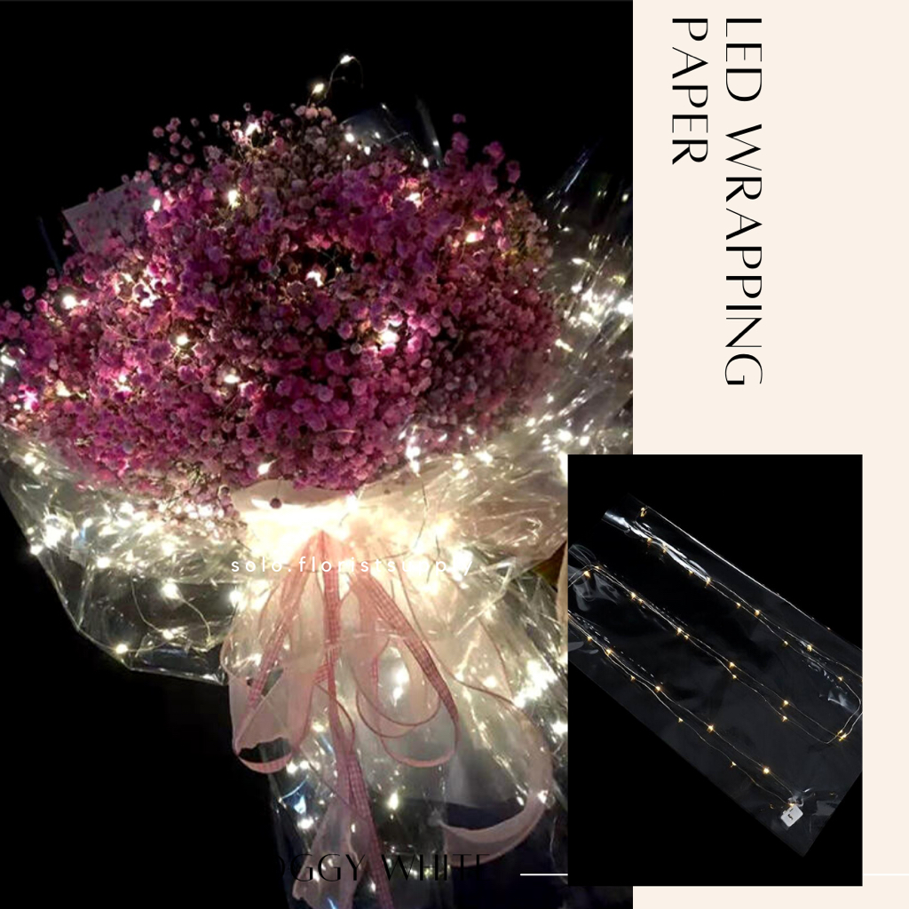 Jual 1LEMBAR Wrapping Lampu LED - Cellophane bisa nyala Transparant ...
