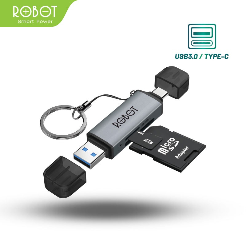 Jual ROBOT CR202S CARD READER 2in1 USB 3.0 TYPE-C OTG MEMORY CARD DUAL SLOT TF MICRO SD ADAPTER ...