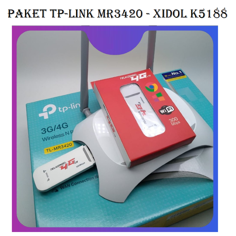 Jual SMARTCOM Paket Home Router 4G LTE SimCard TP-LINK MR3420 + Modem ...