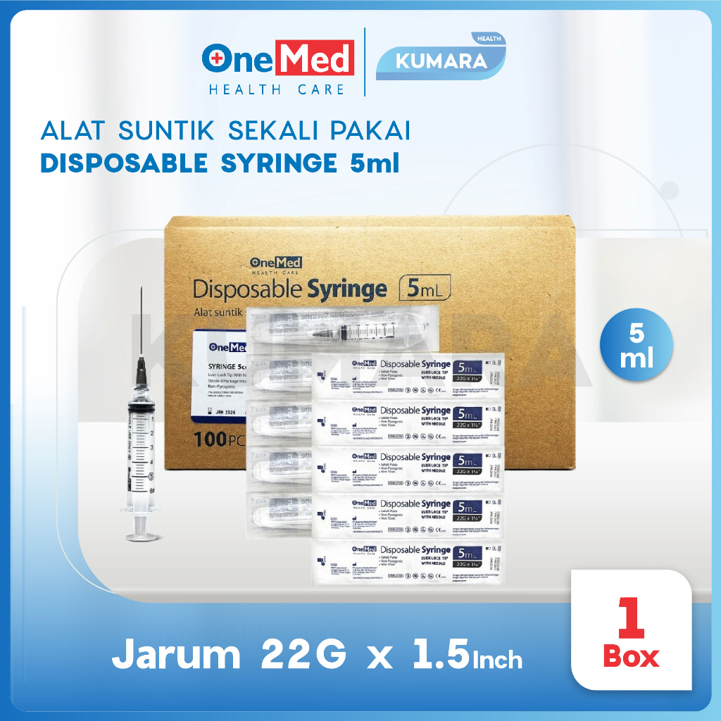Jual ONEMED - Syringe 5cc / Spuit 5ml BOX | Shopee Indonesia