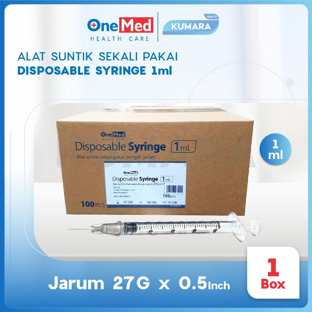 Jual ONEMED - Syringe 1cc / Spuit 1ml BOX | Shopee Indonesia
