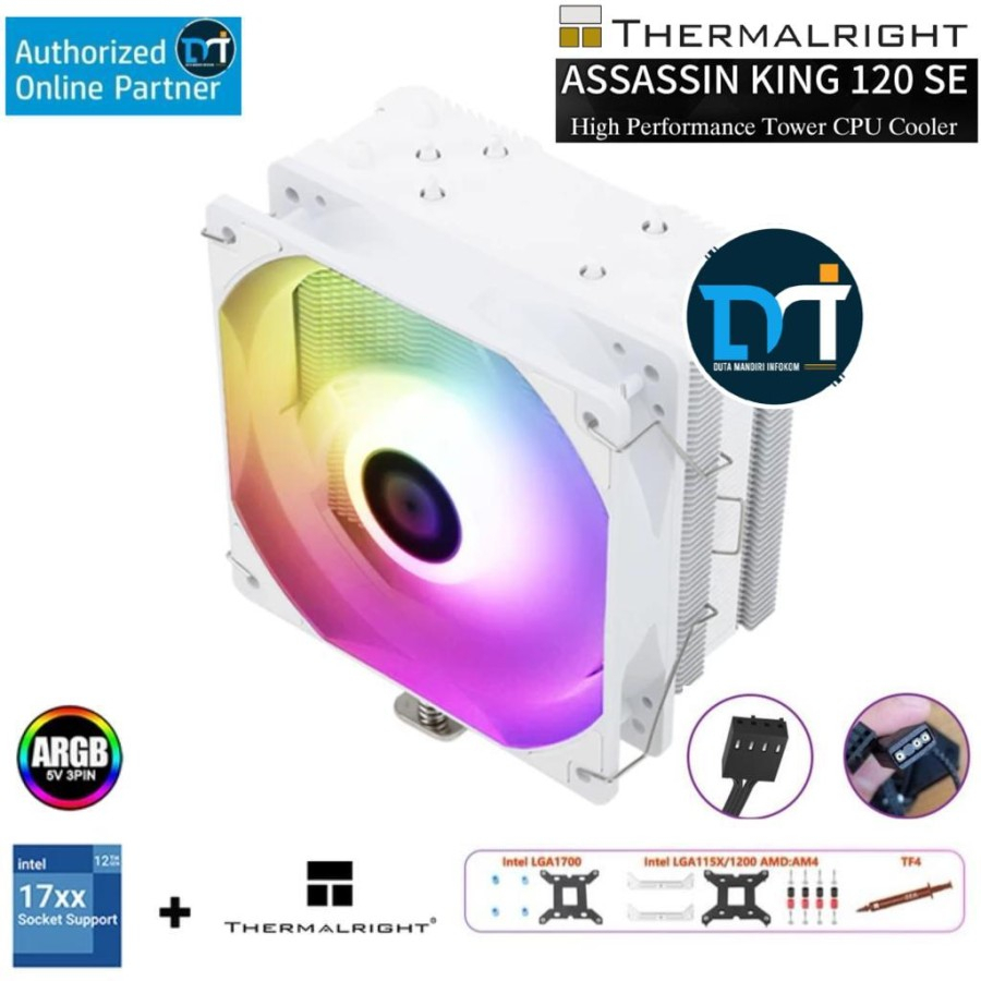 Jual ThermalRight Assassin King 120 SE Black I White ARGB - Air CPU Cooler - WHITE ARGB | Shopee ...