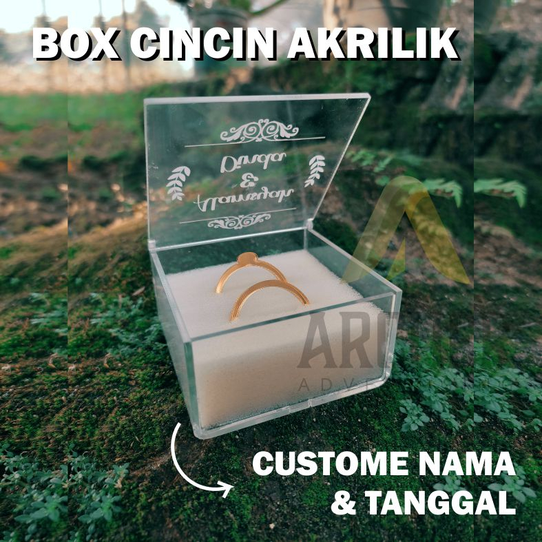 Jual BOX CINCIN AKRILIK CUSTOM NAMA & TANGGAL AKRILIK BENING 2mm ...