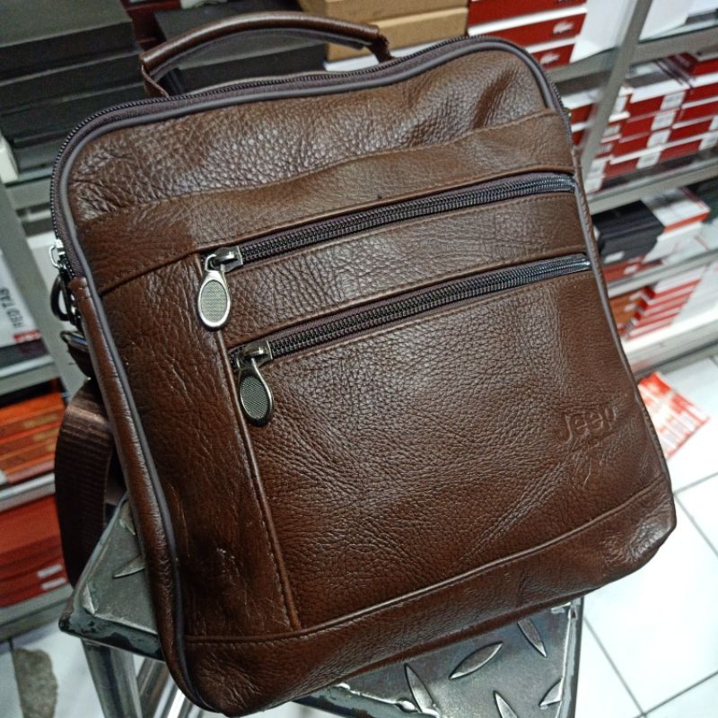 Jual SLINGBAG/pull kulit asli sapi tas slempang/sandang | Shopee Indonesia