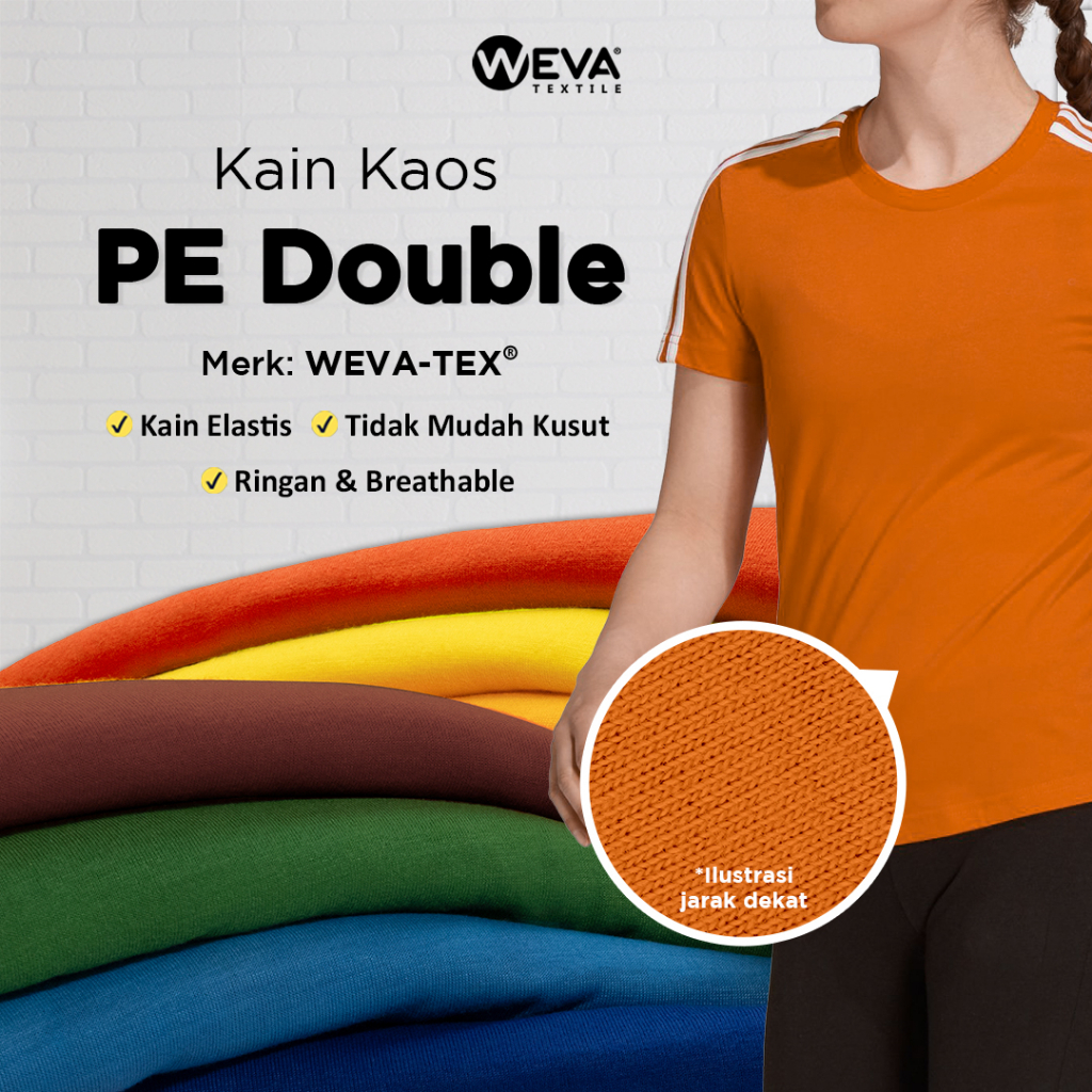 Jual Bahan Kain Kaos PE Double DK40 Weva Textile | Shopee Indonesia Jual Bahan Kain Kaos PE Double DK40 Weva Textile | Shopee Indonesia