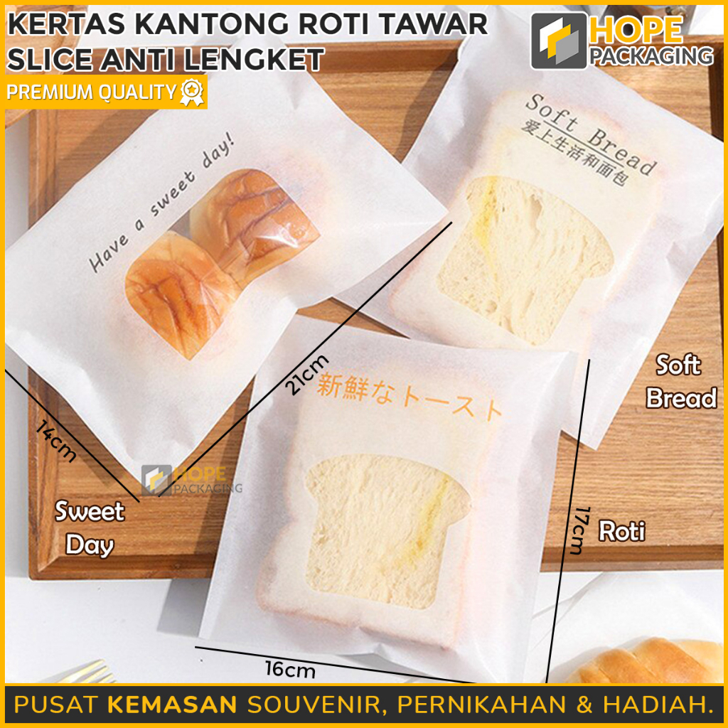 Jual [HARGA/ 5 PCS] Kemasan Roti Tawar / Kertas Kantong Roti Tawar ...