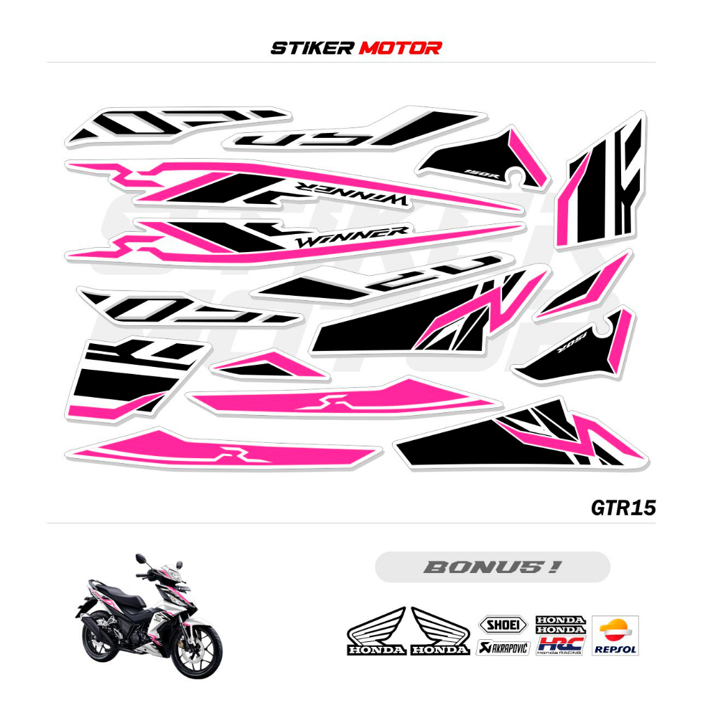 Jual GTR15 STIKER HONDA GTR 150 MOTIF WINNER 150 DASAR PUTIH STRIPING ...