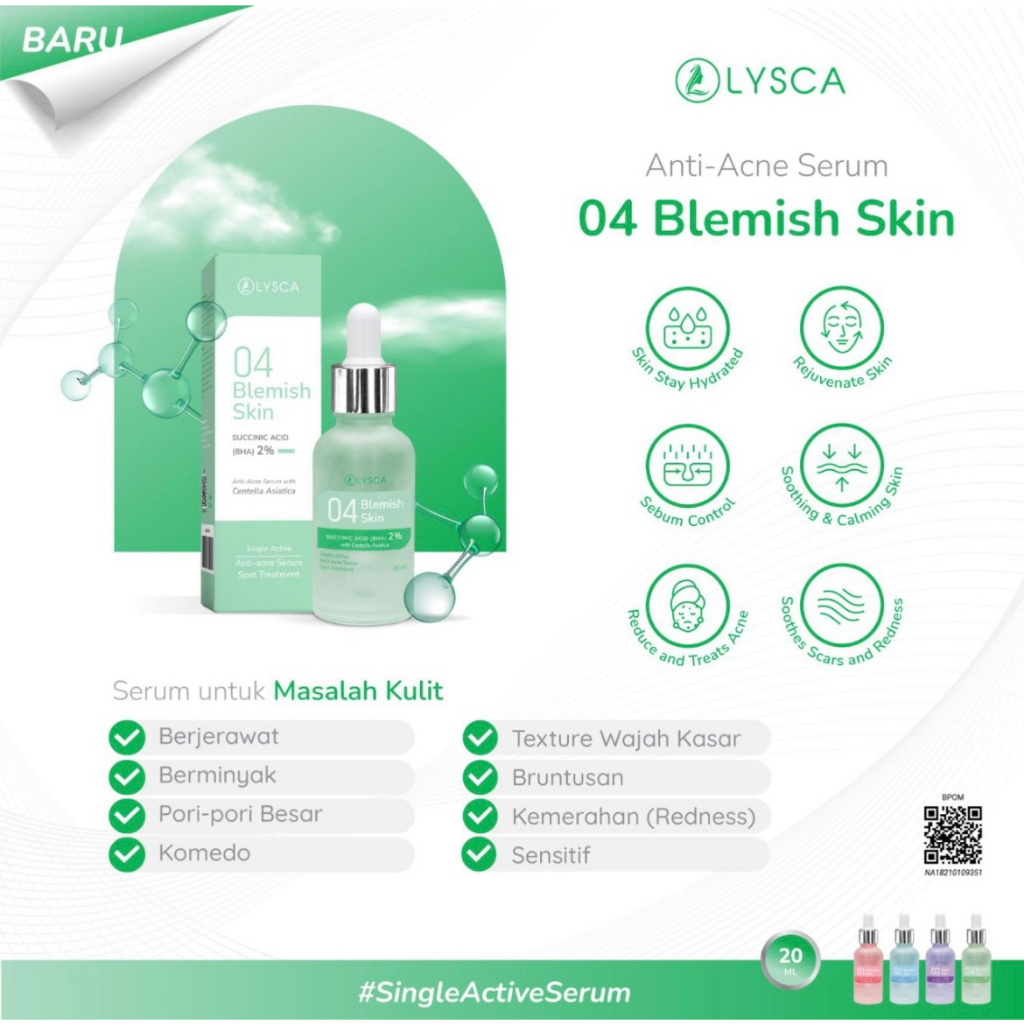 Jual LYSCA - 04 BLEMISH SKIN Succinic Acid/BHA 2% + CICA Anti-Acne ...