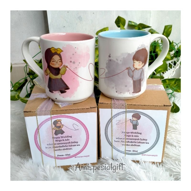 Jual MUG CANGKIR COUPLE CUSTOM NAMA UNIK CANTIK (2pcs) | Shopee Indonesia