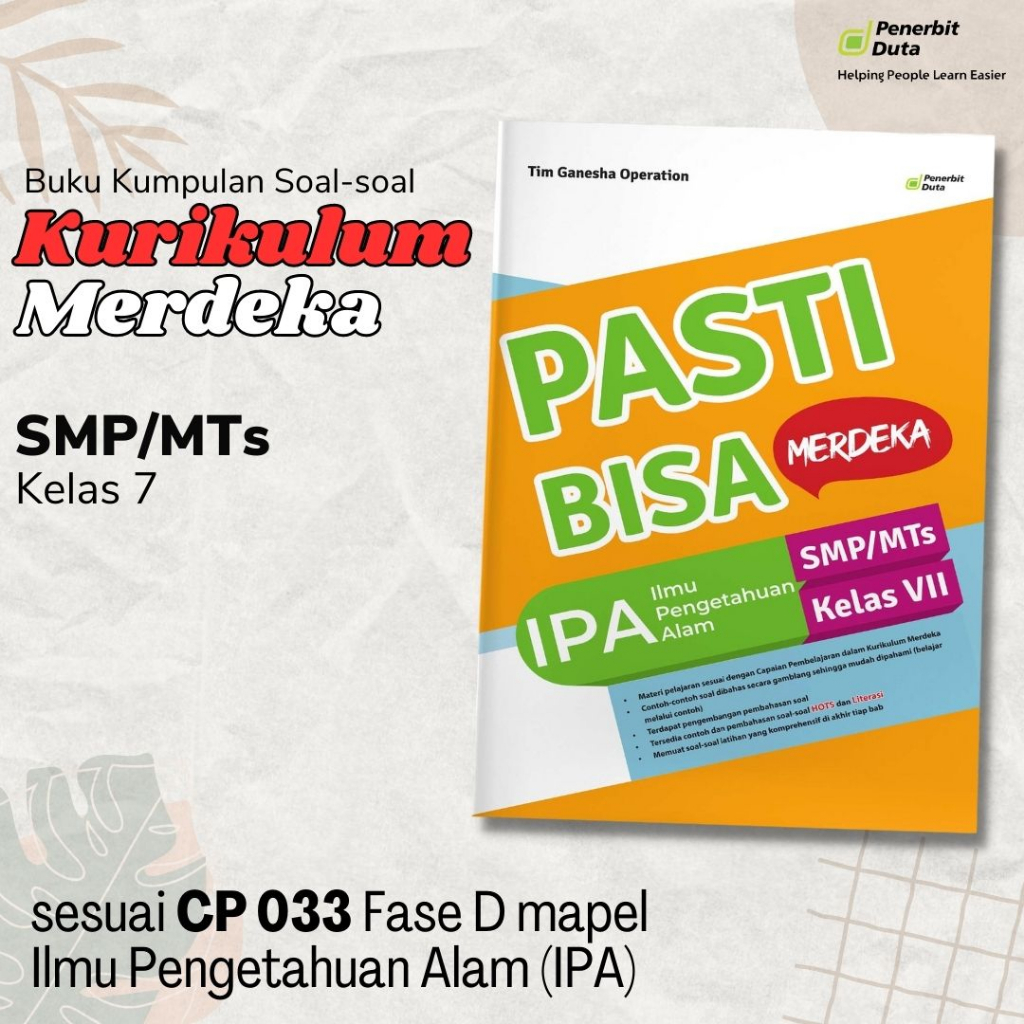 Jual Pasti Bisa Merdeka: IPA SMP/MTs Kelas 7 Kurikulum Merdeka | Shopee ... Jual Pasti Bisa Merdeka: IPA SMP/MTs Kelas 7 Kurikulum Merdeka | Shopee ...