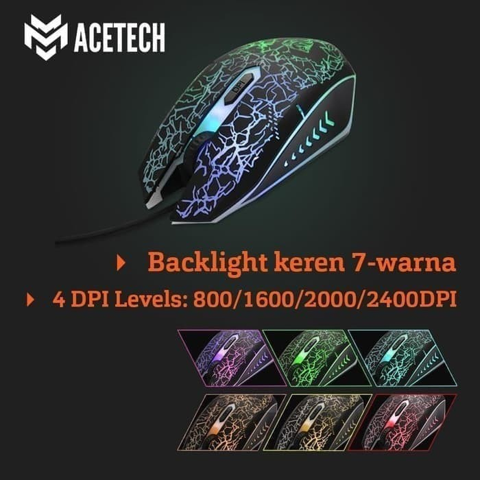 Jual Keyboard Mouse Combo Gaming Acetech Warfaction Backlight K13 ...