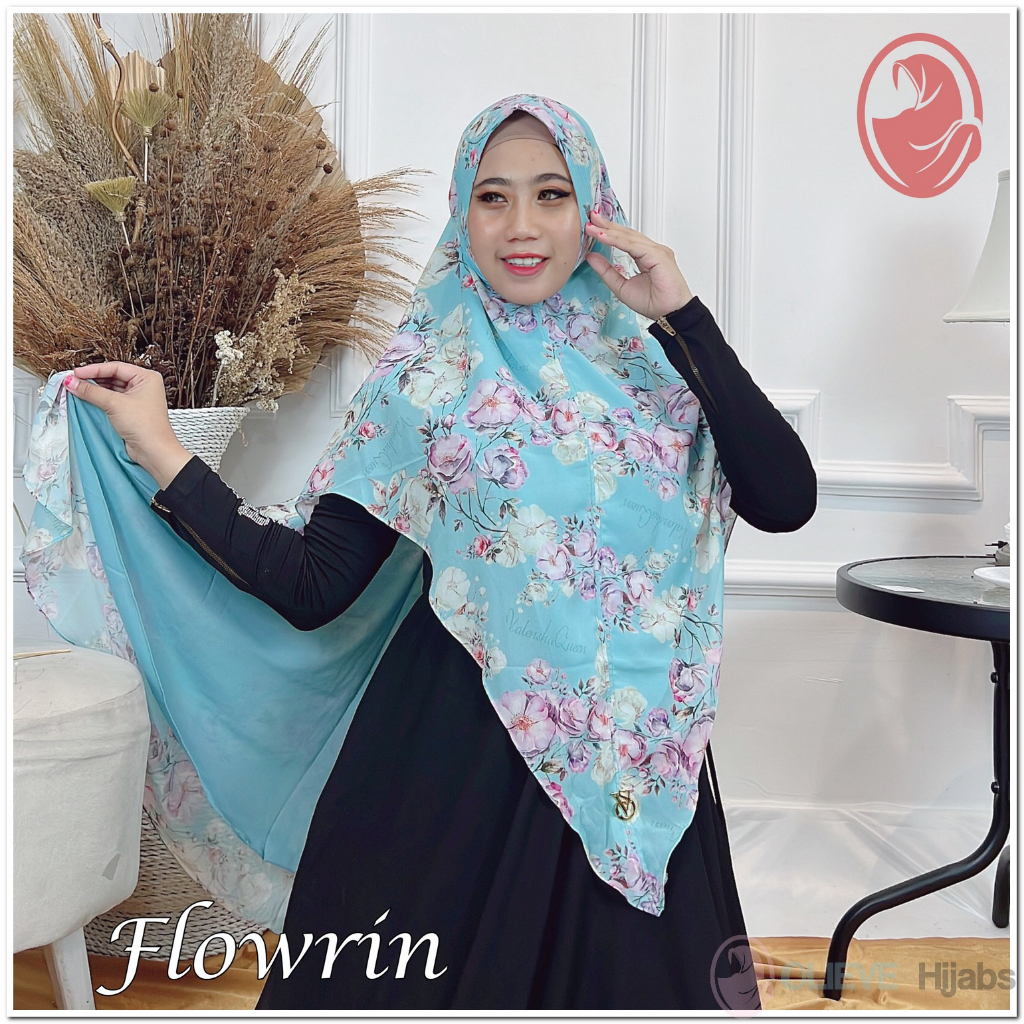 Jual HIJAB FLOWRIN KHIMAR 2 LAYER CERUTY BABYDOLL KHIMAR PRINTING SYARI ...