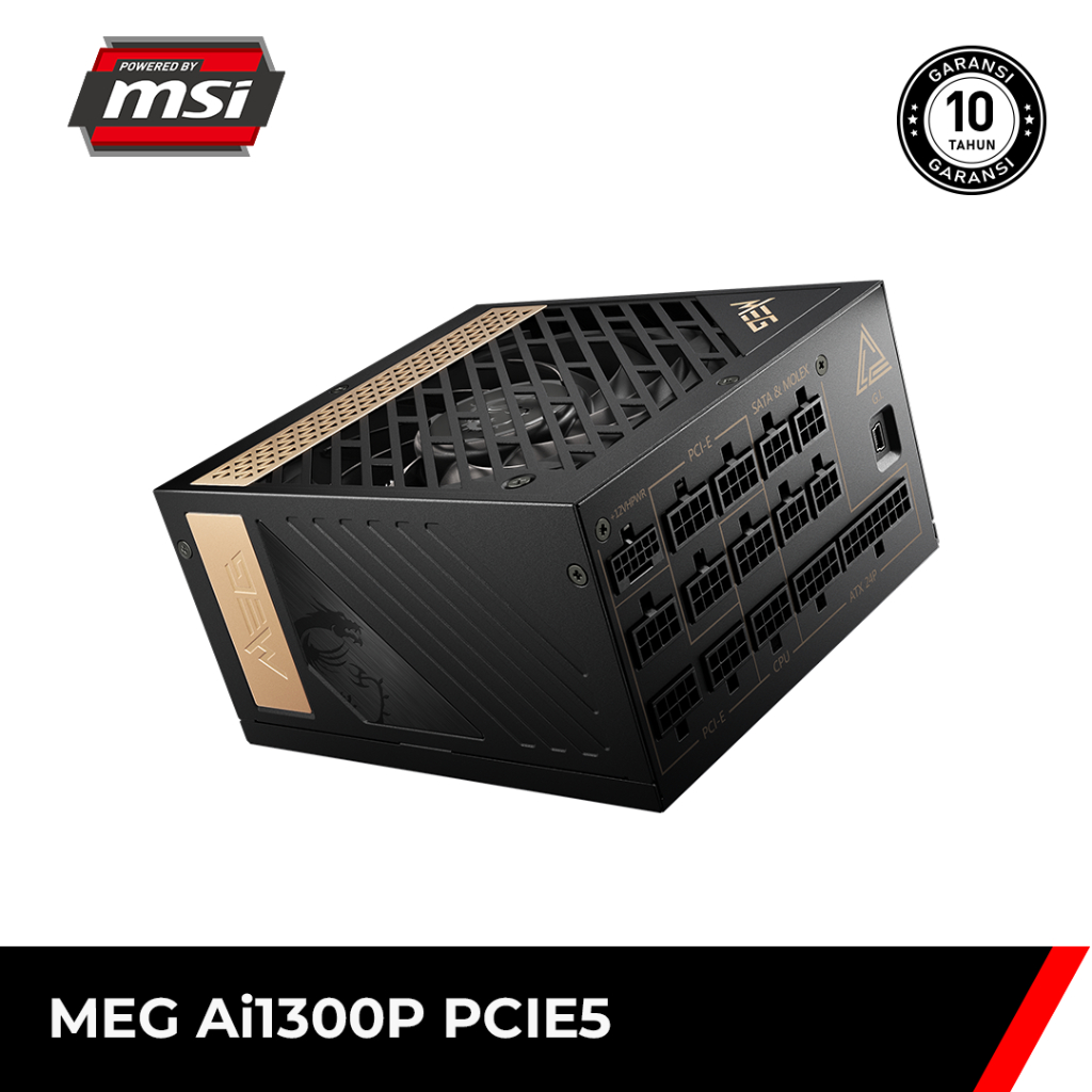 Jual MSI MEG Ai1300P PCIE5 Fully Modular Power Supply 80+ Platinum ...
